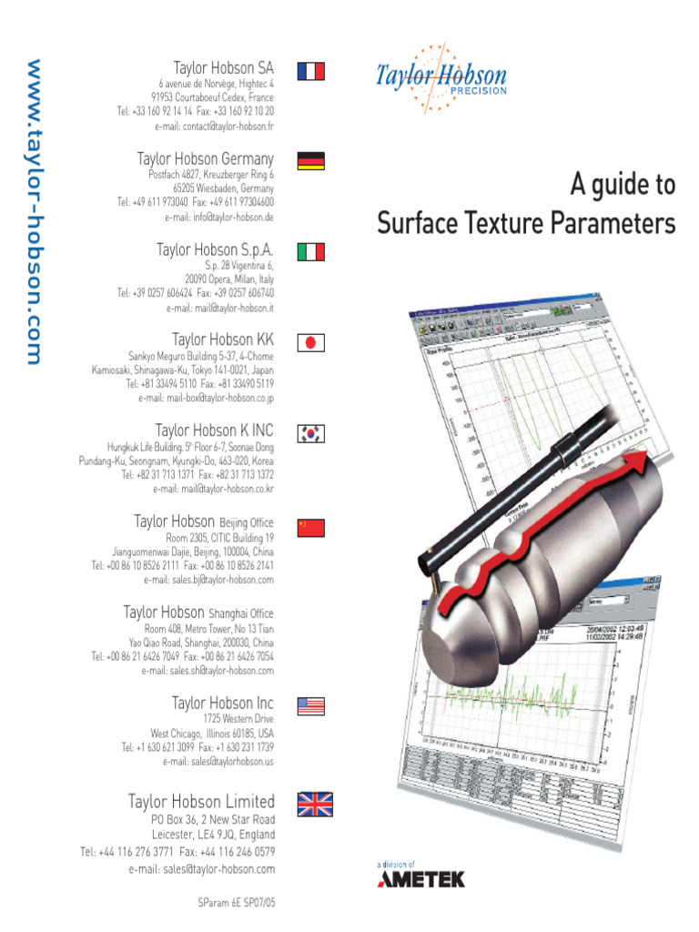 Brochure Surface Texture Parameter Booklet | PDF | Surface Roughness