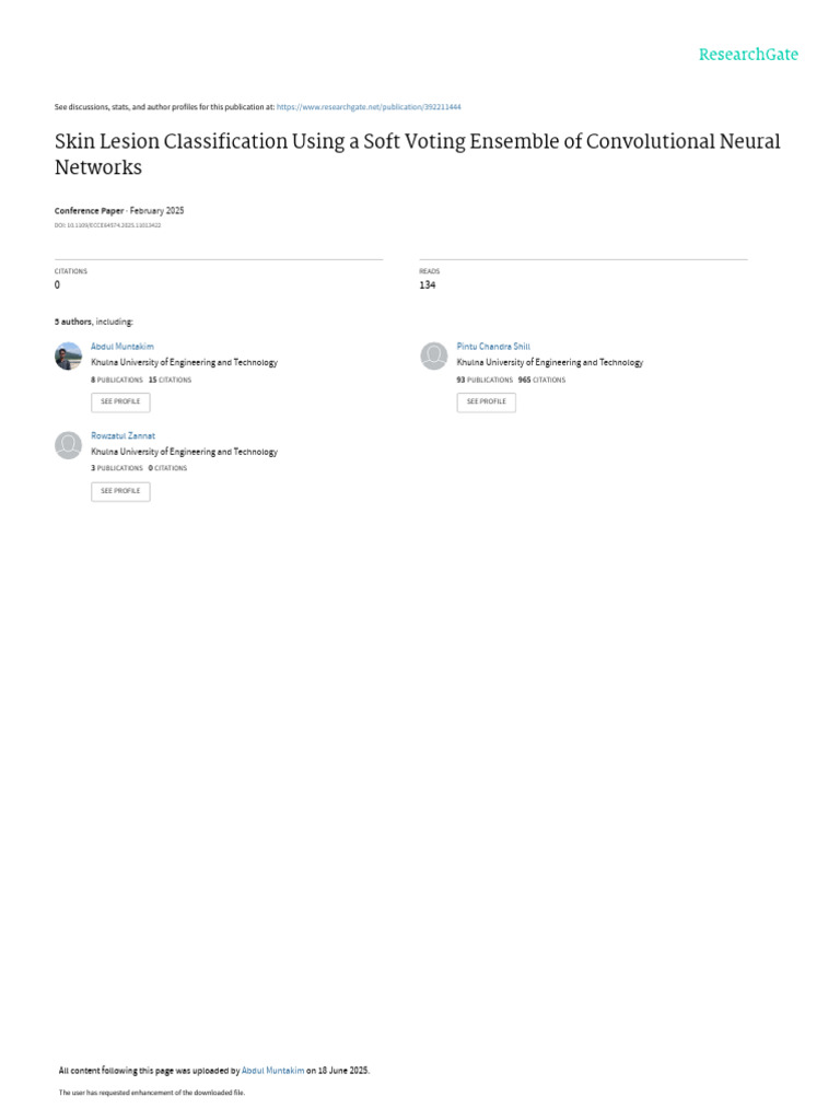 Skin Lesion Segmentation and Classification Using A Soft Voting Ensemble of Convolutional Neural ...