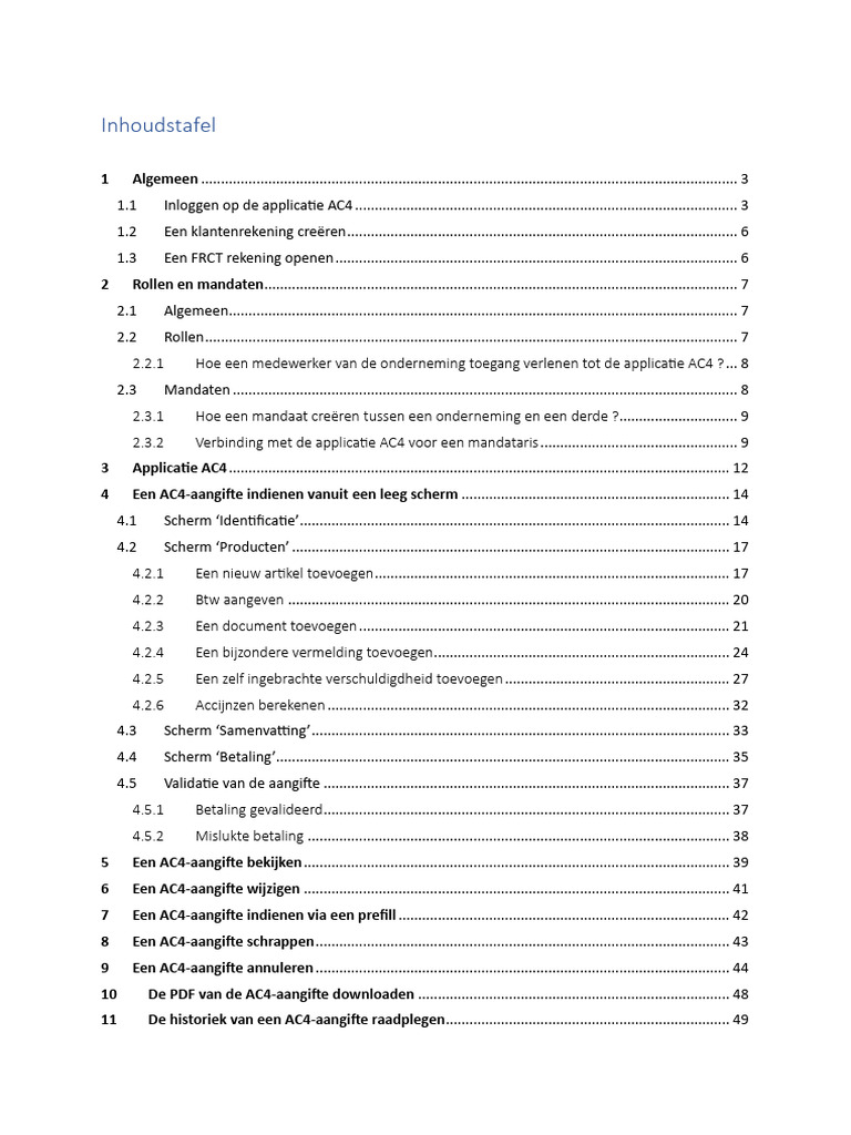 Handleiding Nieuwe Applicatie AC4 | PDF