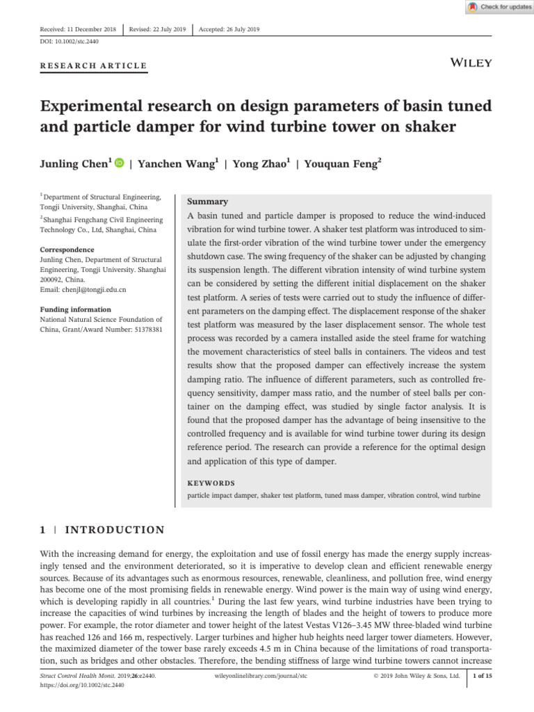 (SCHM) Experimental Research On Design Parameters of Basin Tuned and ...