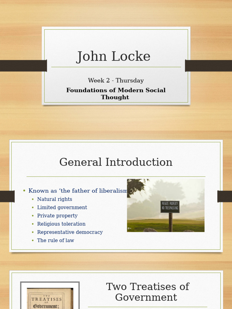 John Locke - Week 2 - Thursday Lecture | PDF | John Locke | Justice
