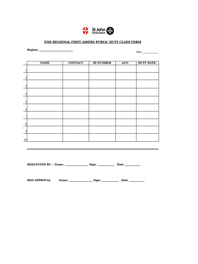 Regional FA Claim Forms | PDF