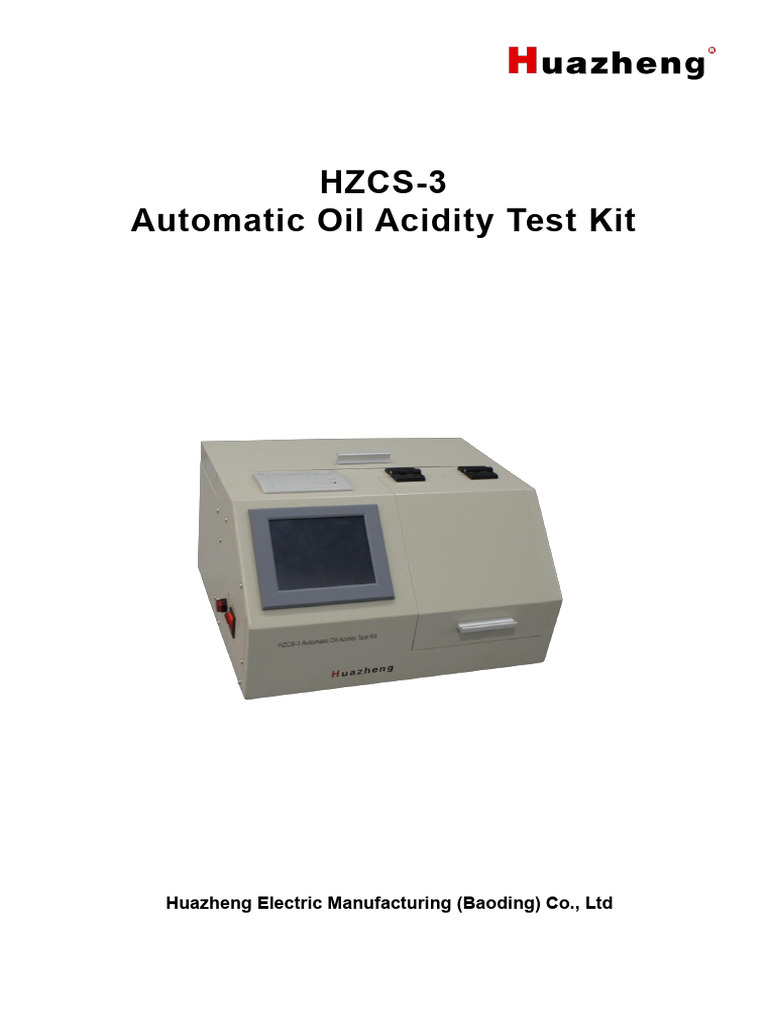 HZCS-3 Automatic Oil Acidity Test Kit - User Manual | PDF | Ethanol ...