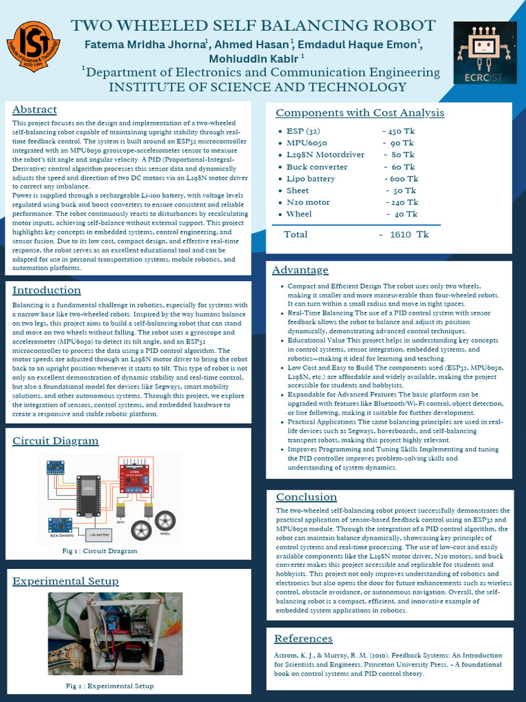 Two Wheeled Self Balance Robot | PDF | Robotics | Robot