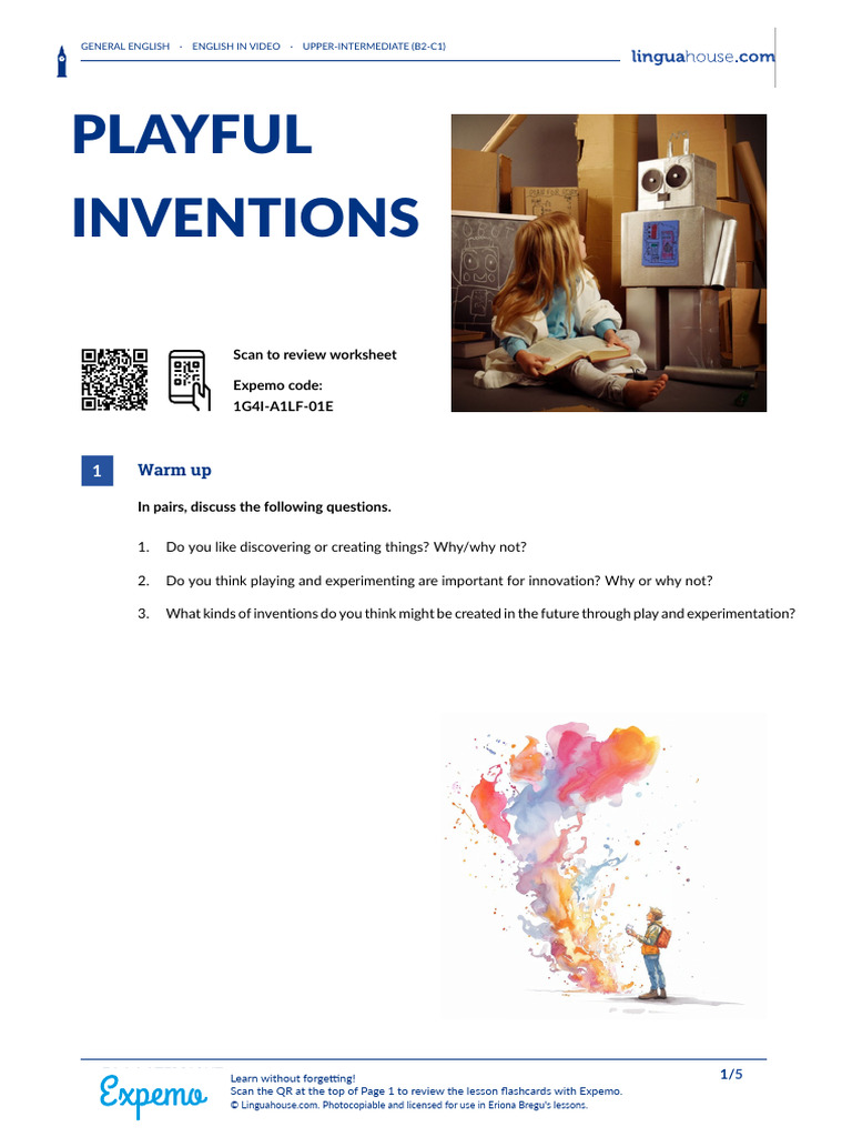 Playful Inventions British English Teacher B2 C1 | PDF