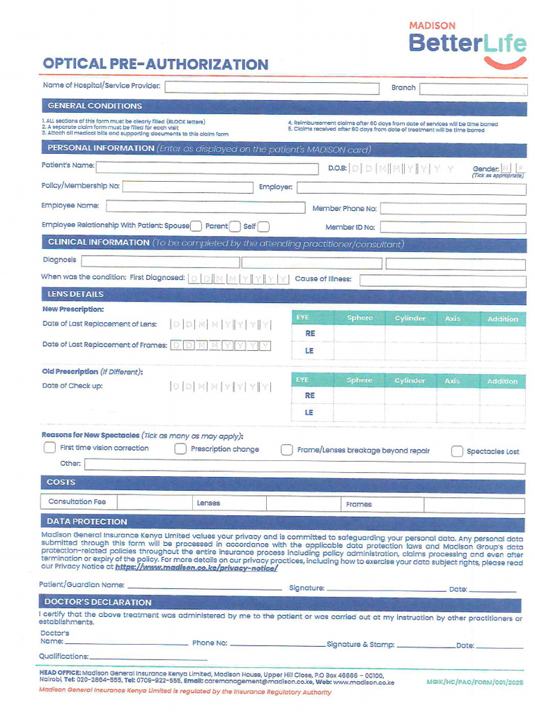 New Madison Preauth&Claim Form02742320250623162824 | PDF