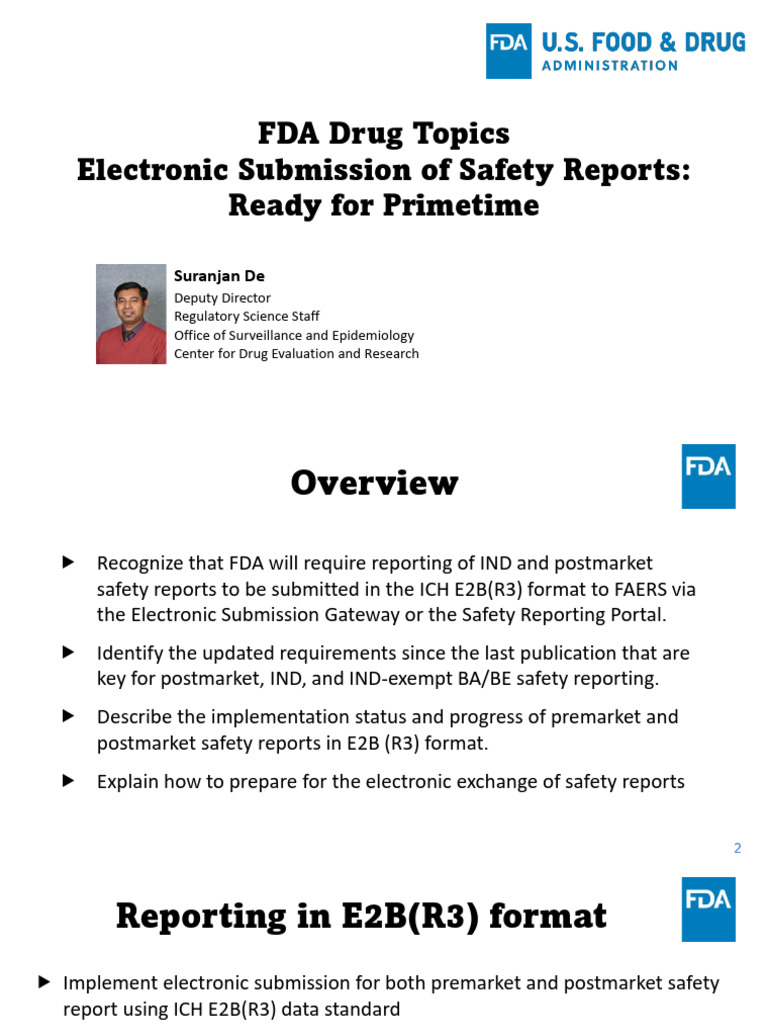 FDA Electronic Submission of Safety Reports | PDF | Food And Drug Administration | Pharmacovigilance
