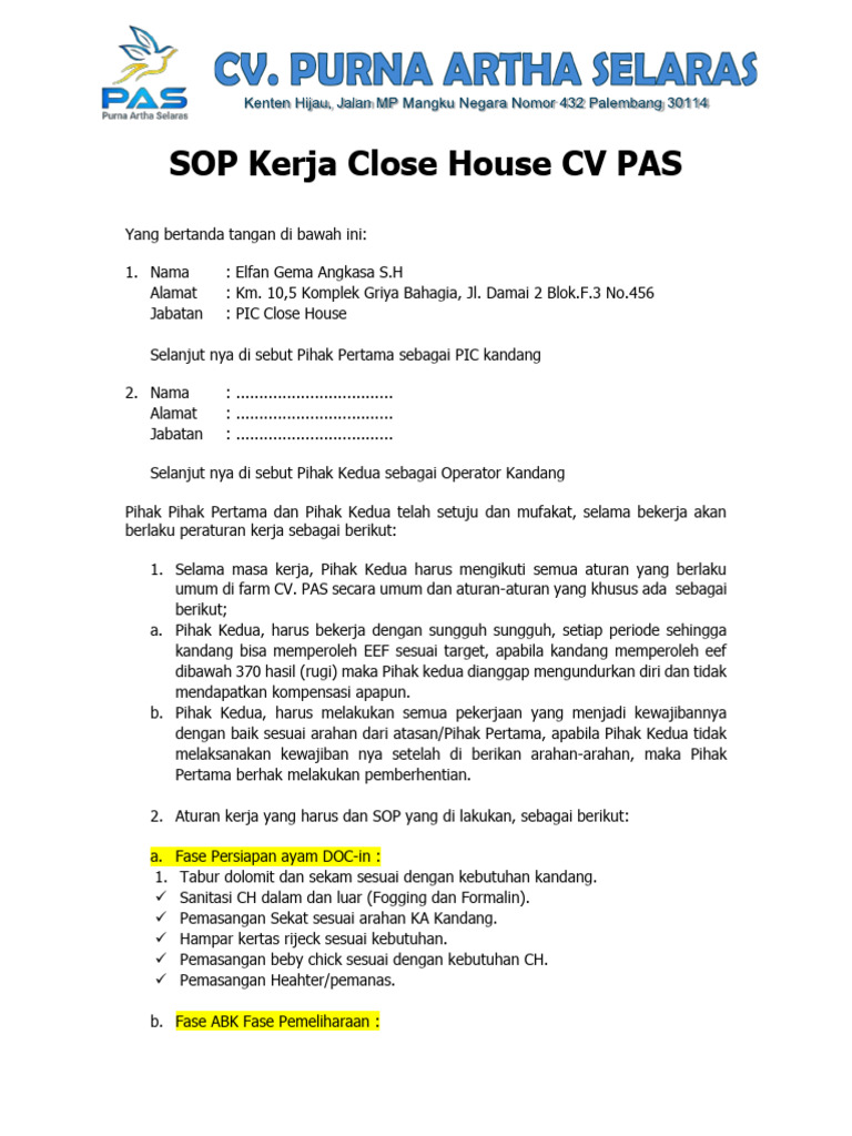 Sop SPV Dan Abk | PDF