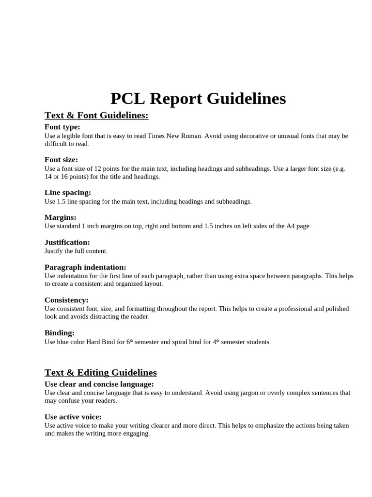 TD PCL Student Guidelines | PDF | Paragraph | Typefaces