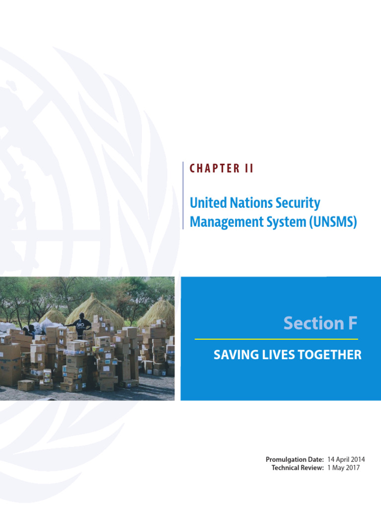 SPM - Chapter II - Section F - Saving Lives Together 1 | PDF | United ...
