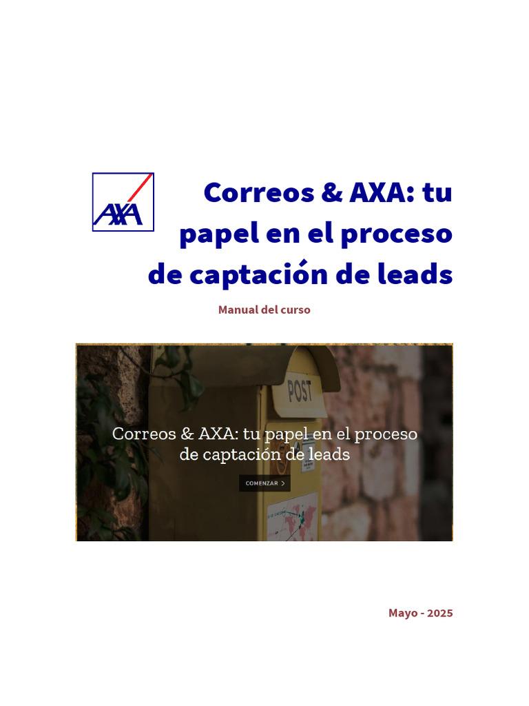 Manual Correos AXA Papel Leads 2025 v03 | PDF | Seguro | Aplicación movil