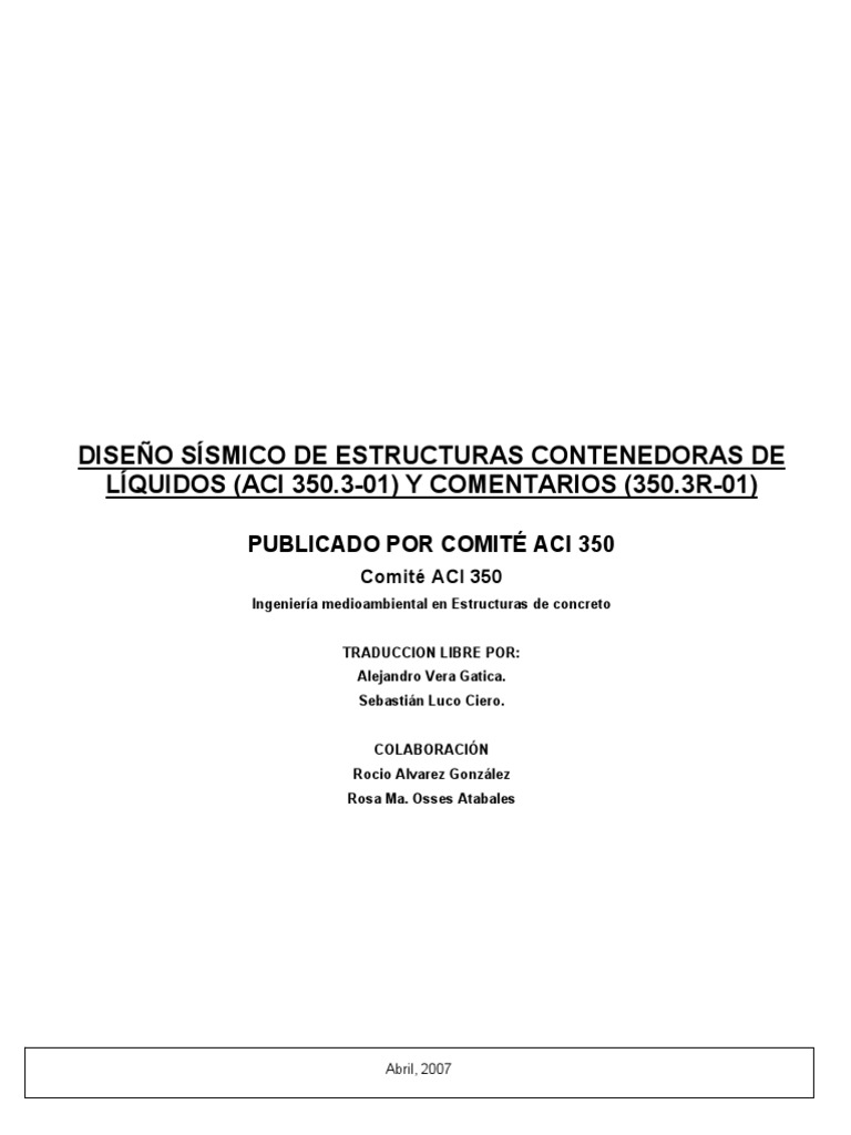 Aci 350.3-01 - Traduccion Libre | PDF