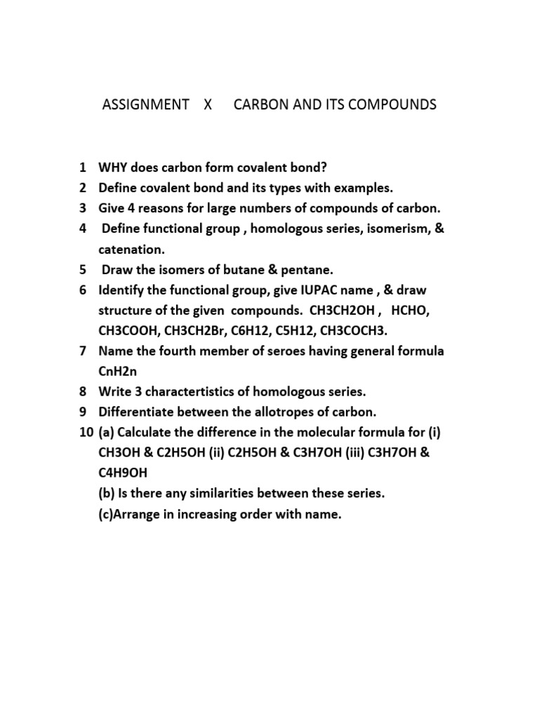 CBSE Class 10 Science - Carbon and Its Compounds | PDF