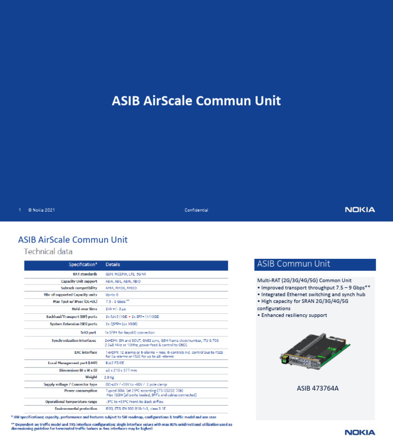 1 - ASIB AirScale Commun Unit | PDF