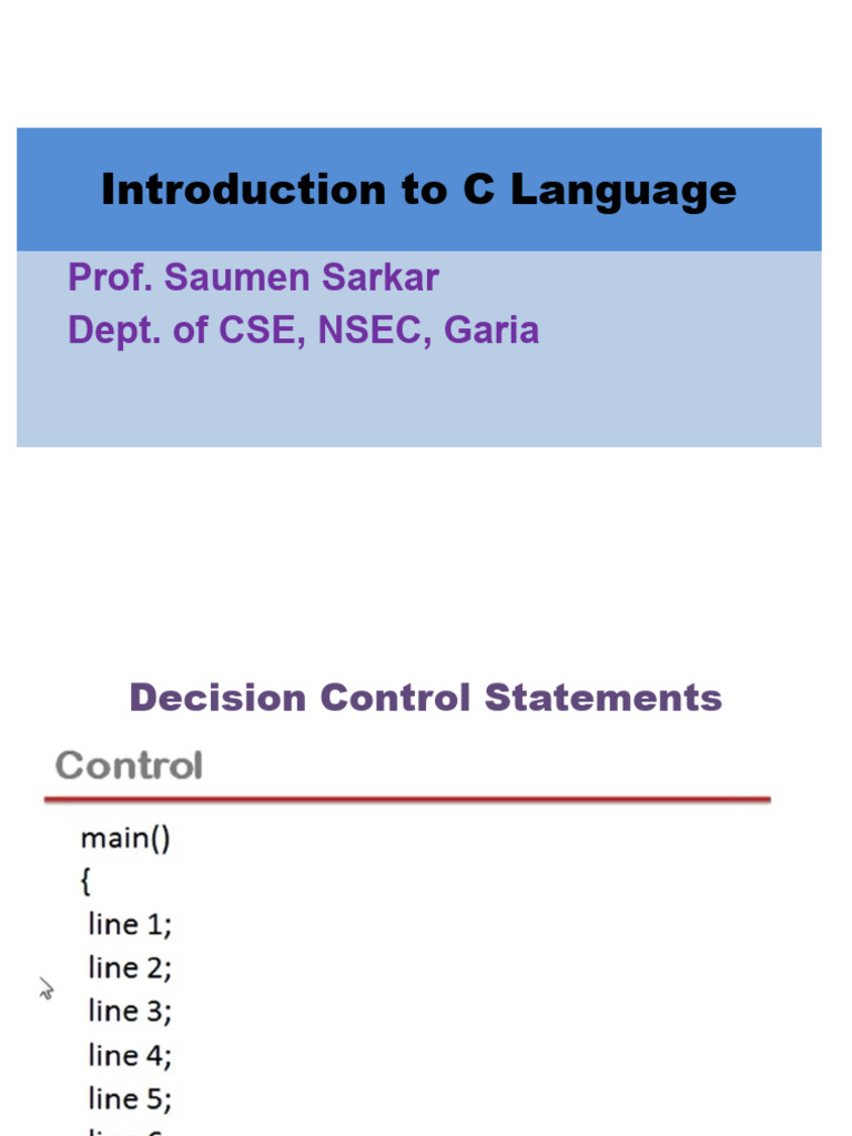 C Language Class-III (Decision Control STMT) | PDF