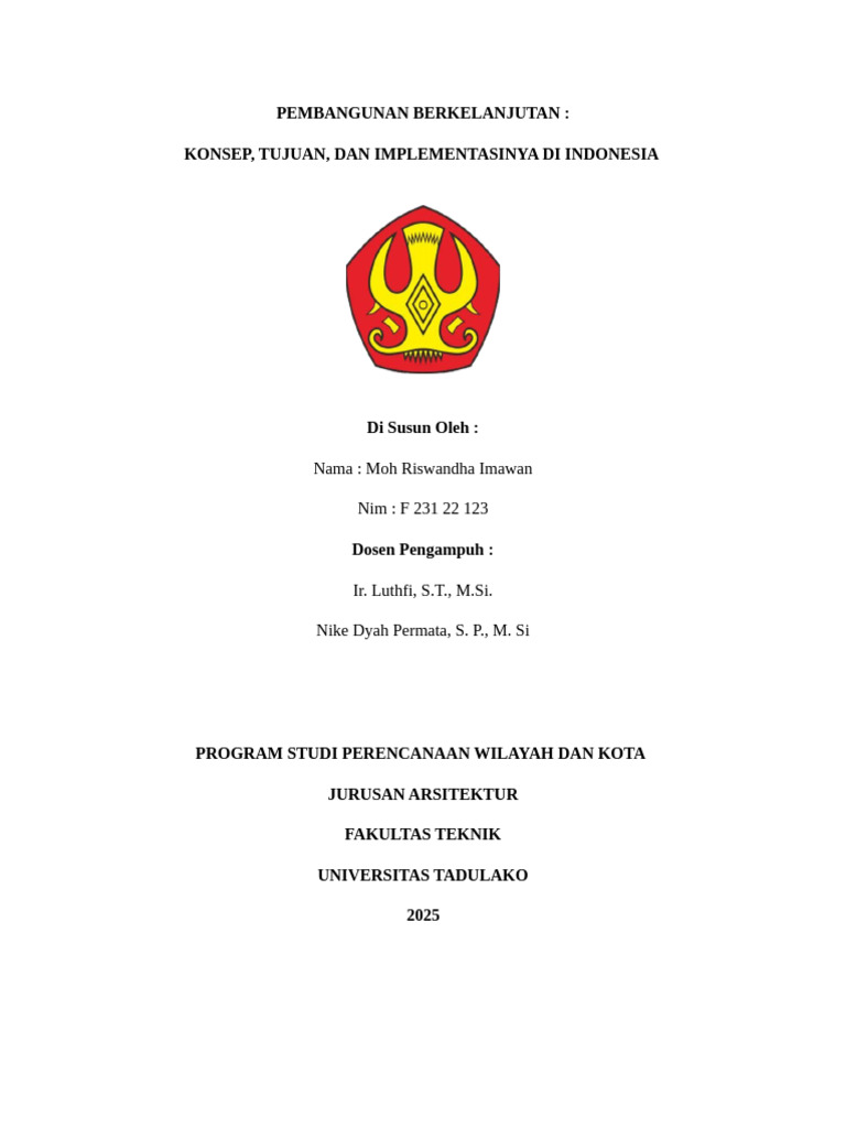 Moh Riswandha Imawan - f23122123 - Tugas 2 Pembangunan Berkelanjutan PDF | PDF