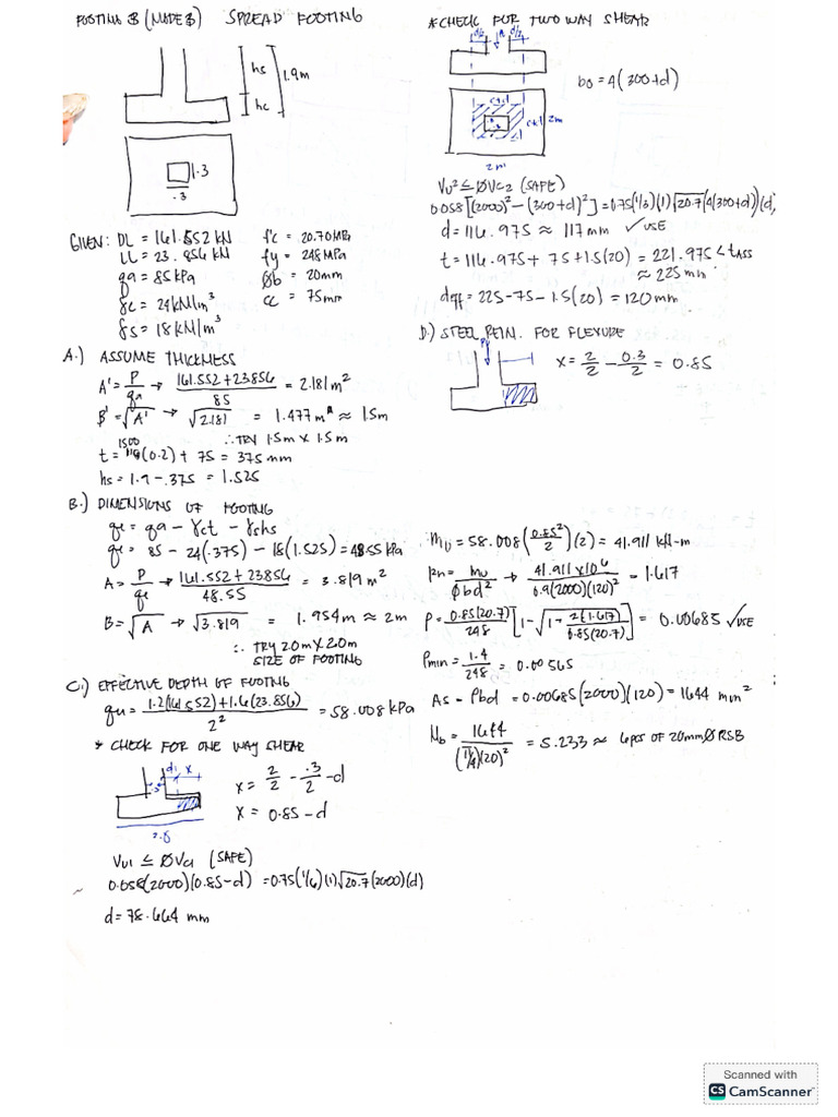 NODE 3 Square Spread Footing | PDF
