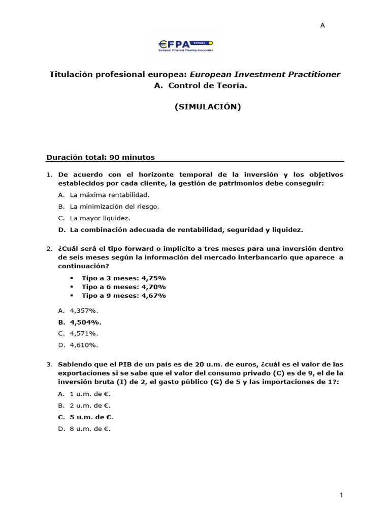 Simulacion Examen Eip | PDF | Inflación | Economias