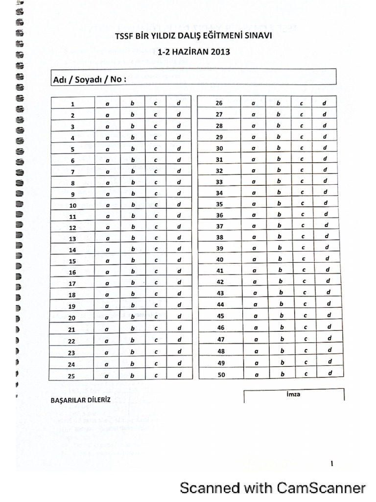 TSSF 1 Eğitmen Sınavı 1-2 Haziran 2013 | PDF