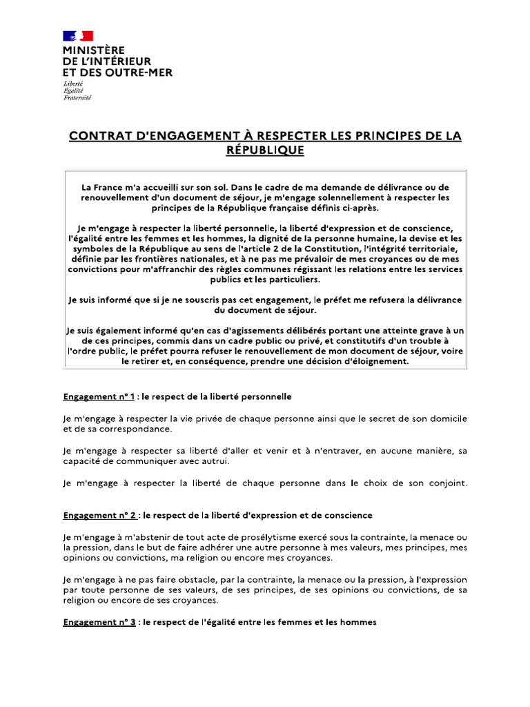 Modele de Contrat Engagement | PDF