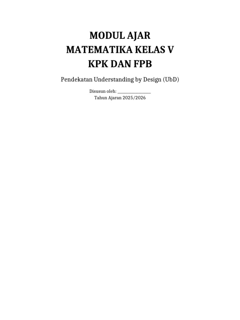 Modul Ajar KPK FPB UbD Update Langkah | PDF