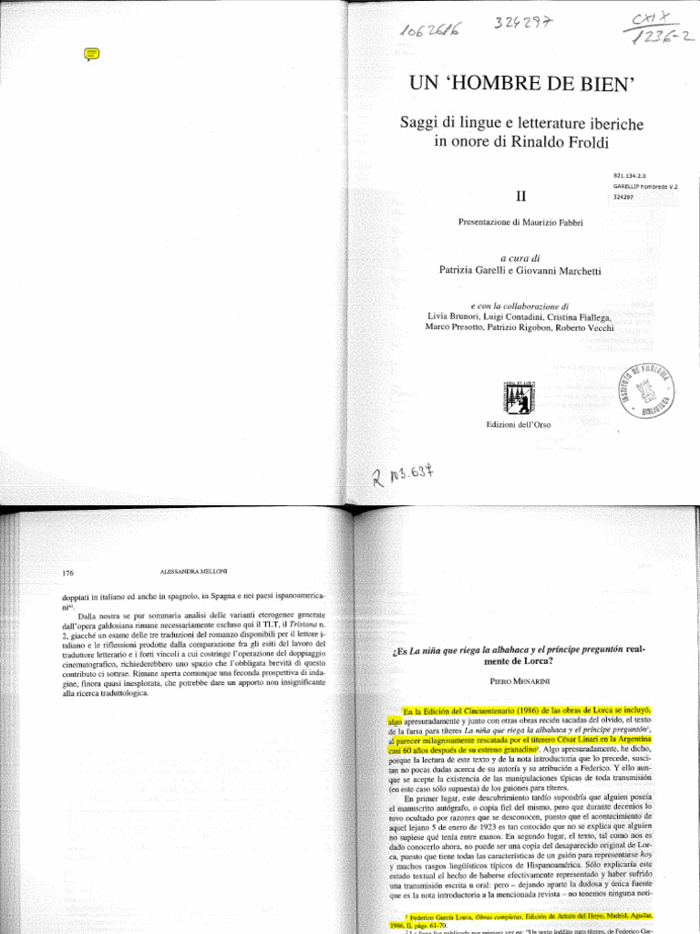 Un 'Hombre de Bien': Patrizia Garelli e Giovanni Marchetti | PDF ...