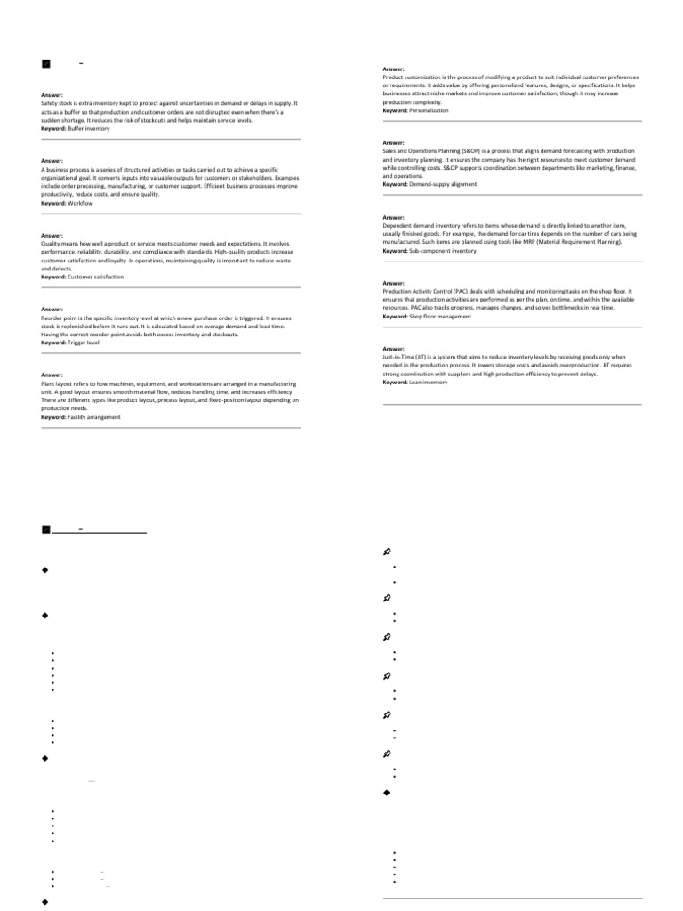 Operations and Supply Chain Management Answers Mitra (1) Book | PDF ...