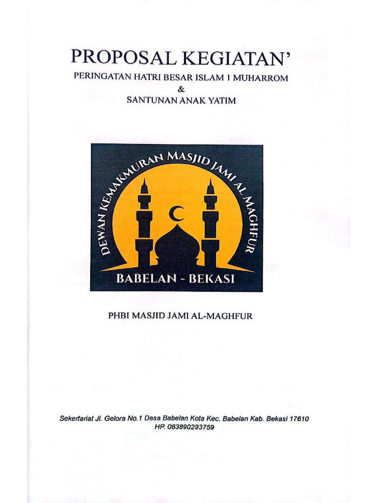 Proposal Hari Besar Islam 1 Muharram Dan Santunan Anak Yatim | PDF