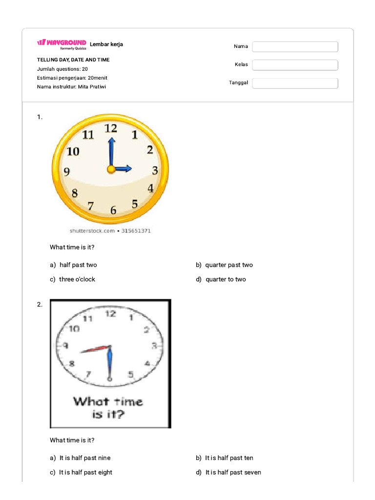 Time and Date Practice Worksheet | PDF | Chess Openings | Chess Theory