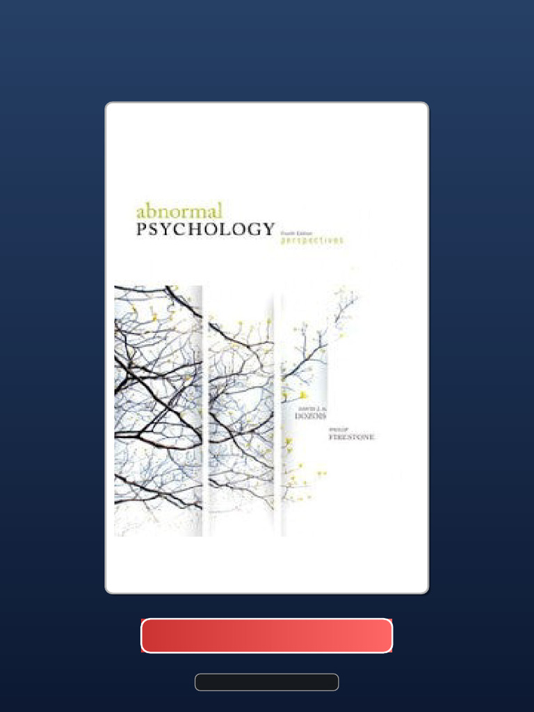 Abnormal Psychology Perspectives 4th Canadian Edition Dozois Ebook and ...