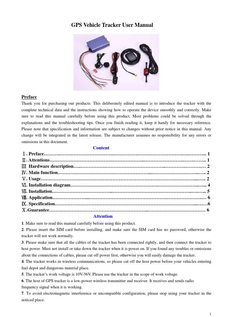 GPS Vehicle Tracker User Manual | PDF | Short Message Service | Port ...