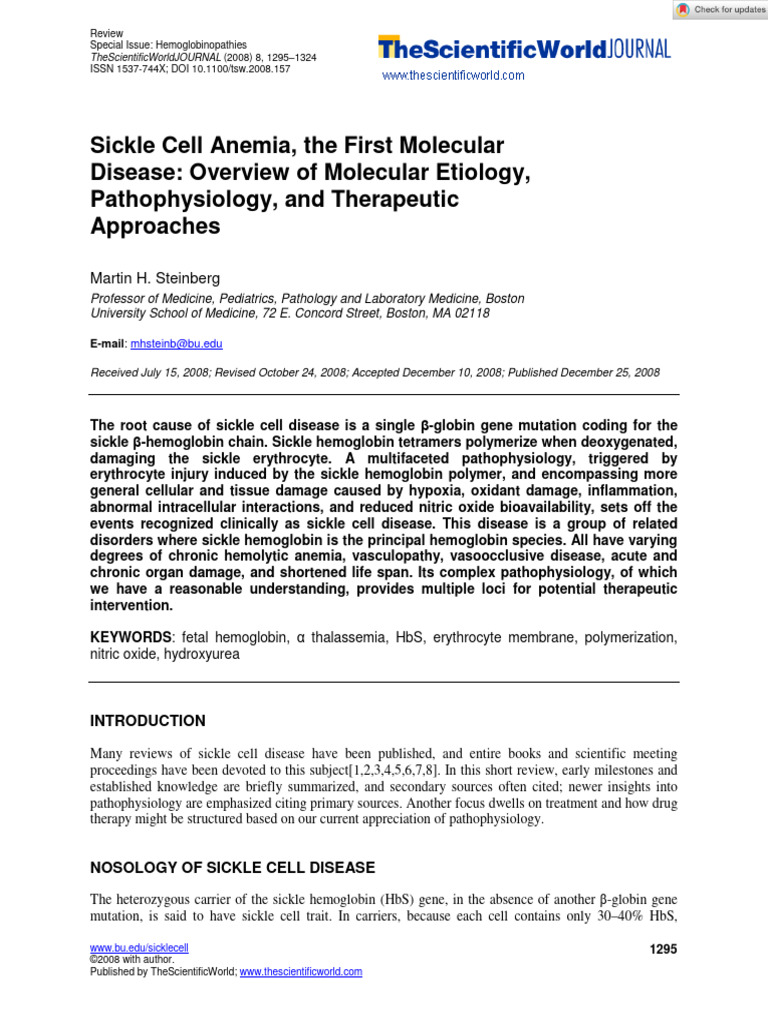 Case Report 3 - Sickle Cell Anemia | PDF | Hemoglobin | Red Blood Cell