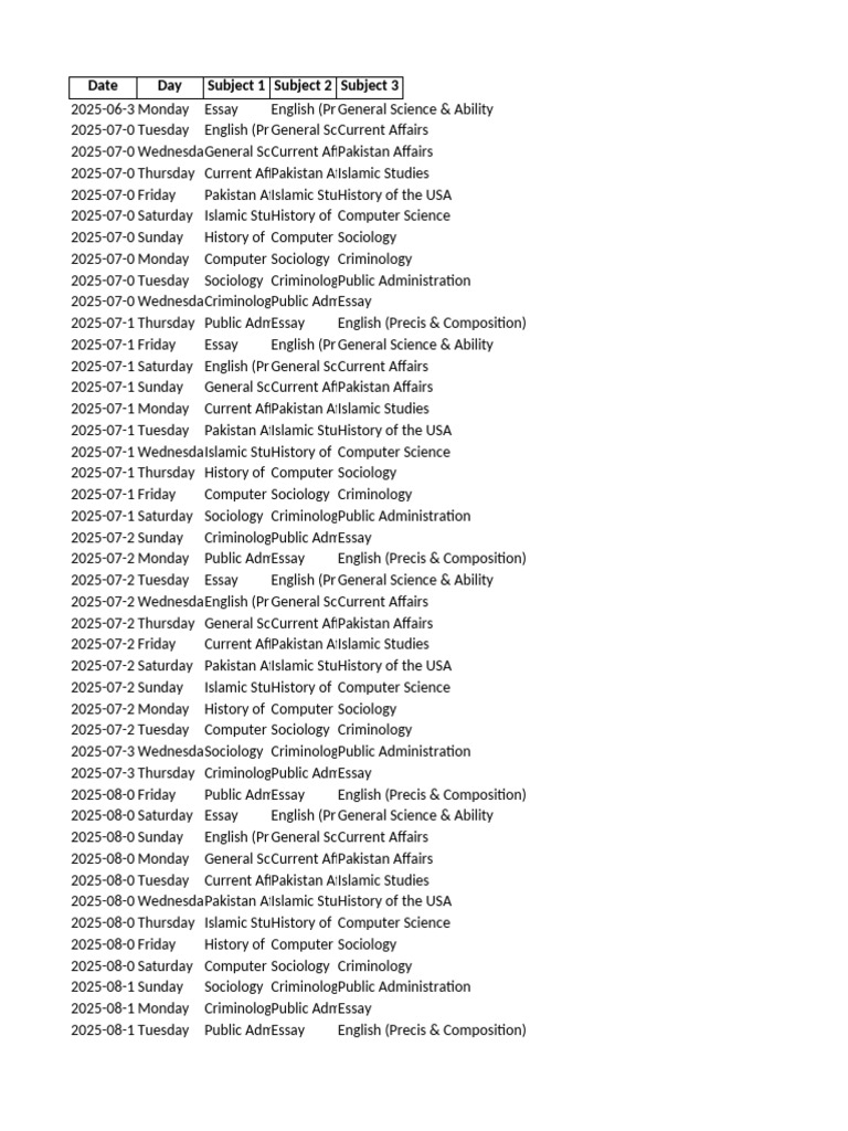 CSS 2025 24 Week Planner | PDF | Sociology