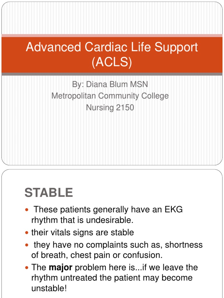 Advanced Cardiac Life Support (ACLS) | Cardiopulmonary Resuscitation ...