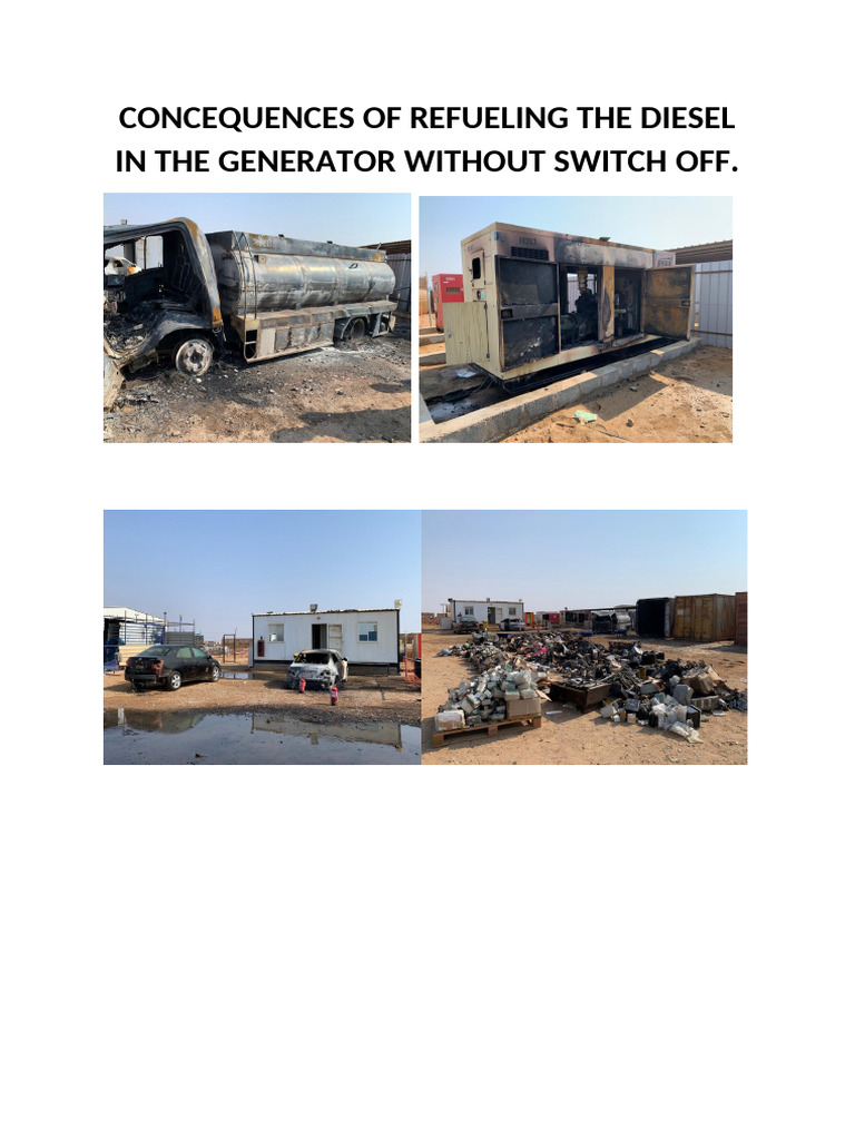 Concequences of Refueling The Diesel in The Generator Without Switch ...