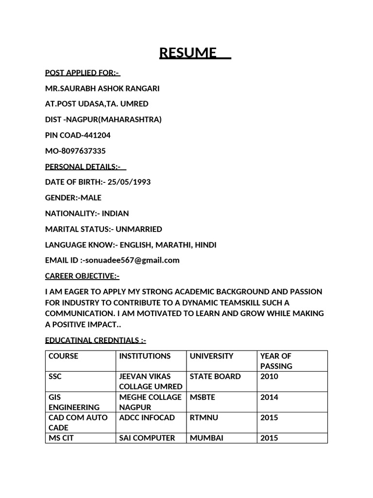 Saurabh Resume | PDF