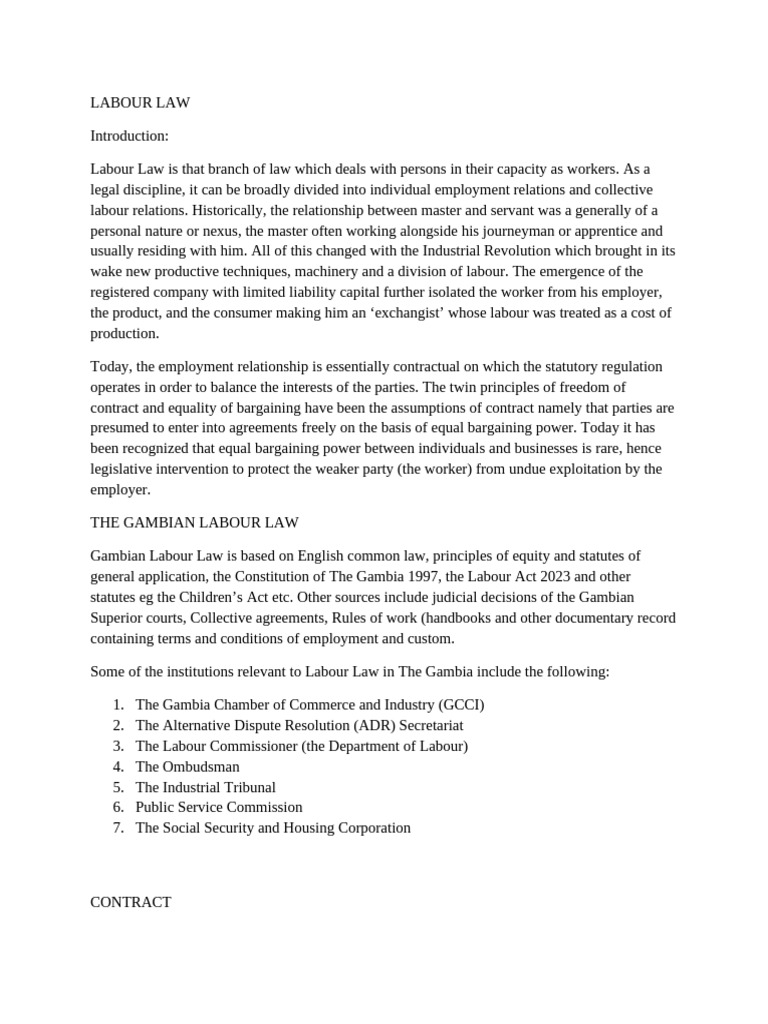 LABOUR LAW 1 Notes (Autosaved) 5 | PDF | Employment | Labour Law