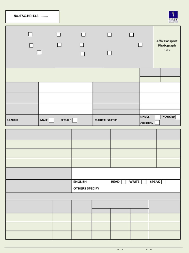4 - FM-HR - Personal Detail Format | PDF