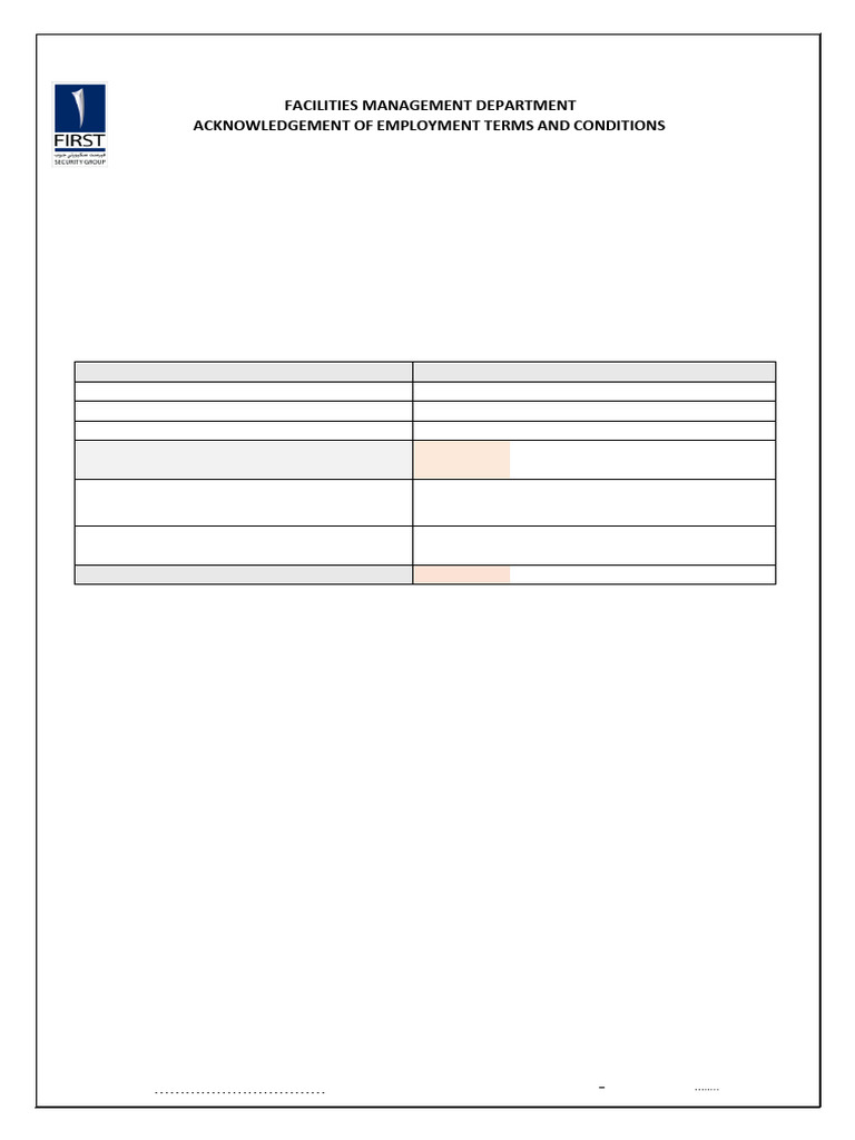 6_fsg Qsp 09 99 13_acknowledgement of Employment Terms and Conditions v1 _helan (2) | PDF ...