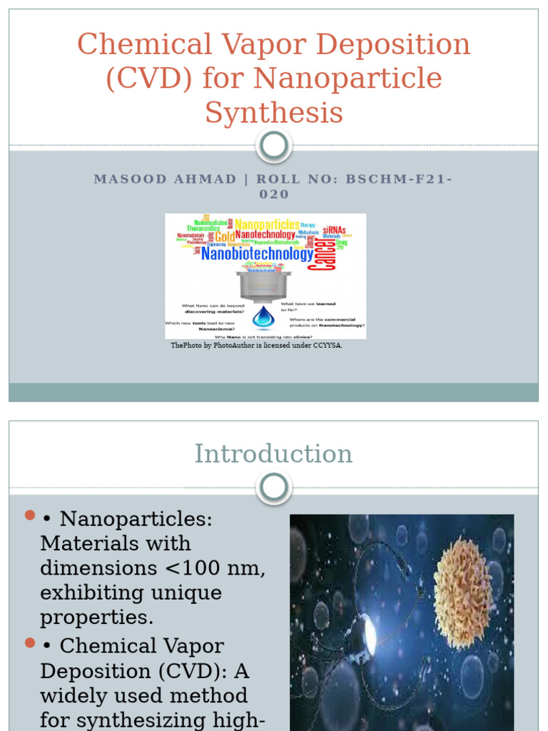 CVD Nanoparticle Synthesis Presentation 3 | PDF | Physical Sciences | Solid State Engineering