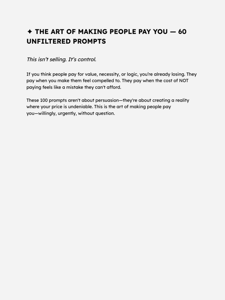 Art of Making People Pay You | PDF | Social Psychology