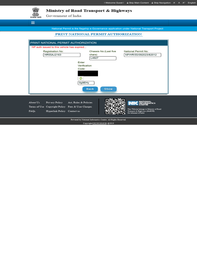 Online National Permit Print National Permit Au | PDF