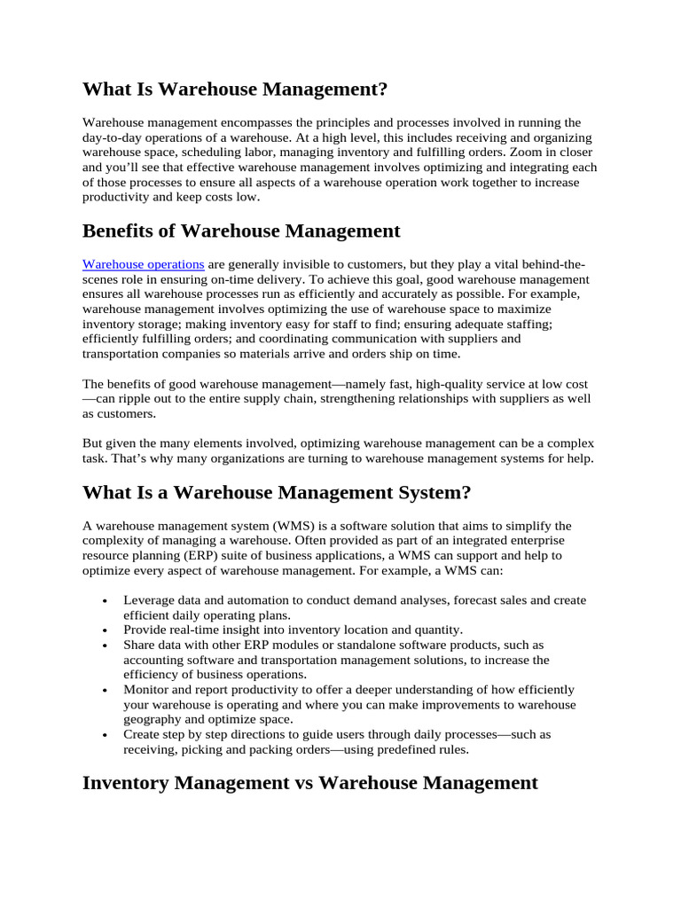 Warehouse & Procurement Process | PDF | Warehouse | Inventory