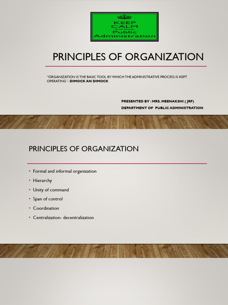 Principles of Organization in Administration | PDF | Decentralization ...