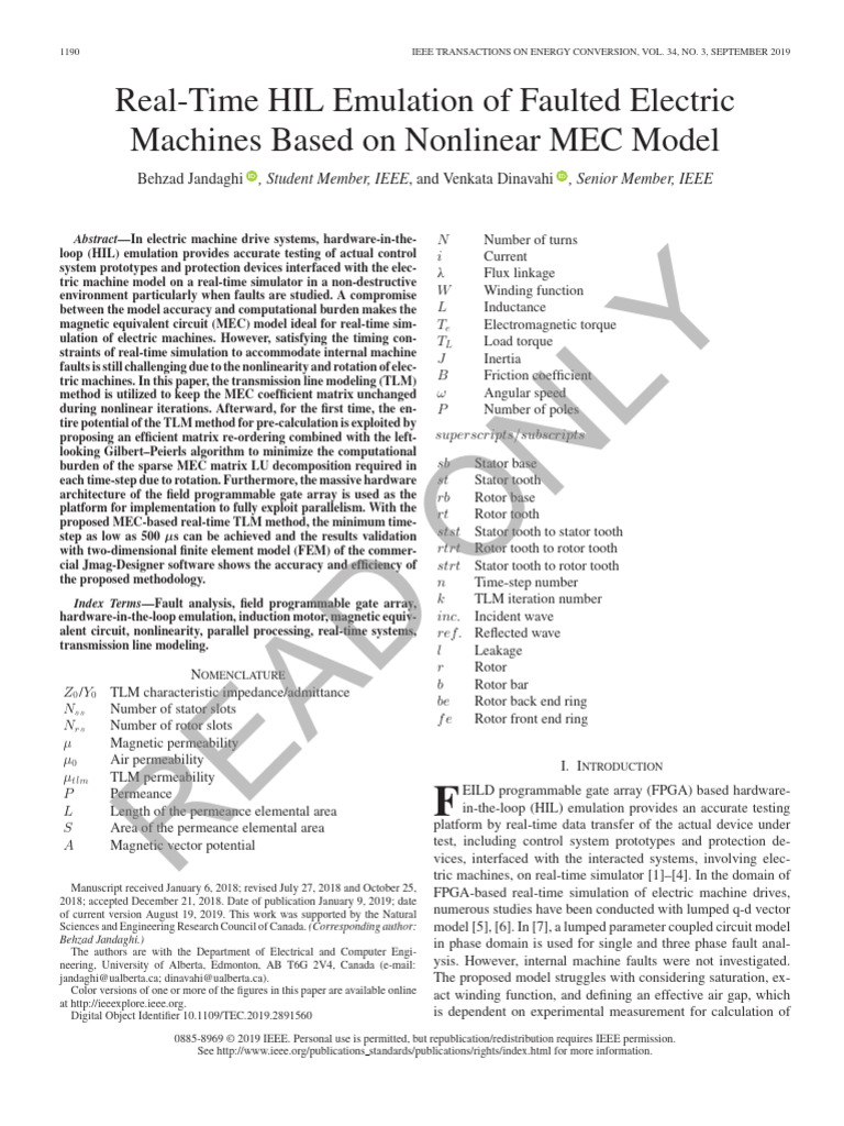Real-Time HIL Emulation of Faulted Electric Machines Based On Nonlinear ...