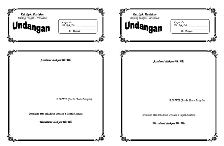 Undangan Genduri | PDF