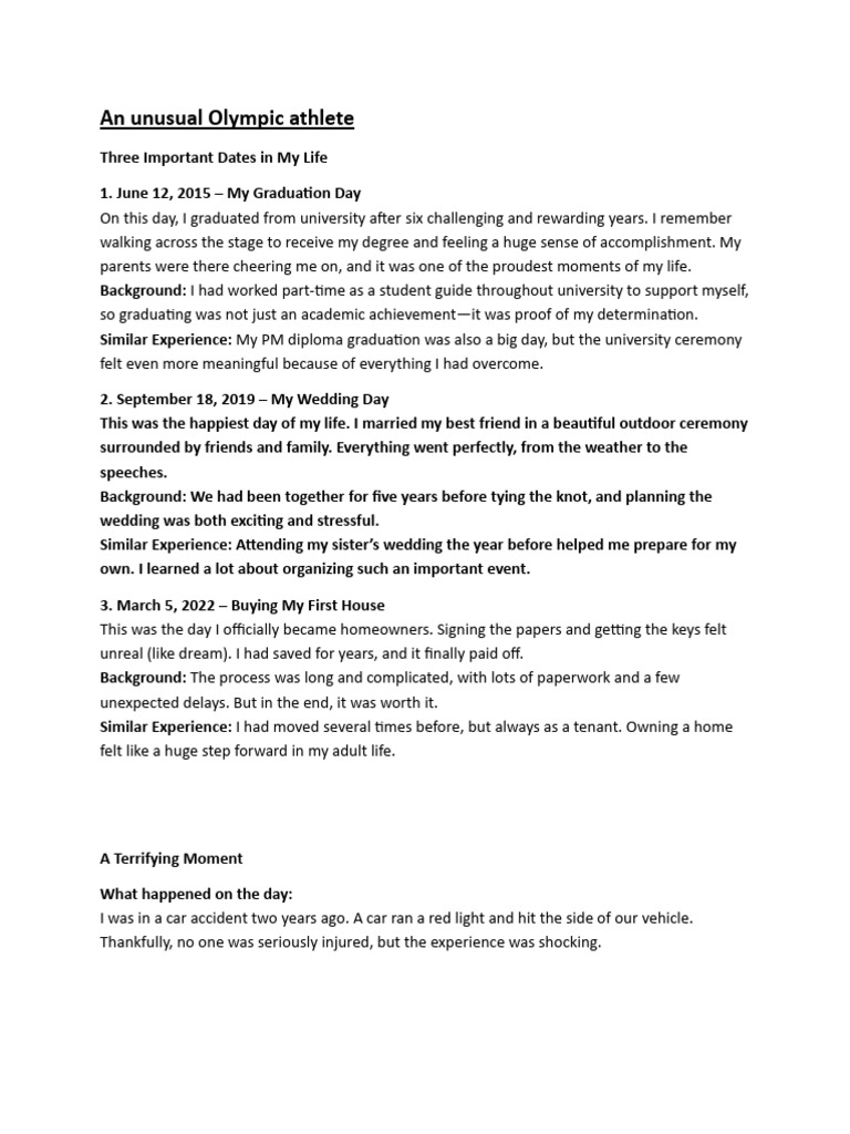 An Unusual Olympic Athlete | PDF