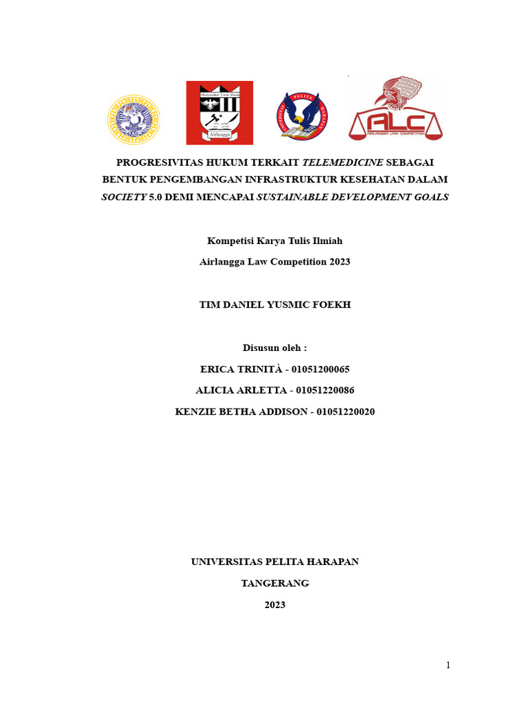 Tim Daniel Yusmic Foekh - Universitas Pelita Harapan - Kti Alc 2023 | PDF