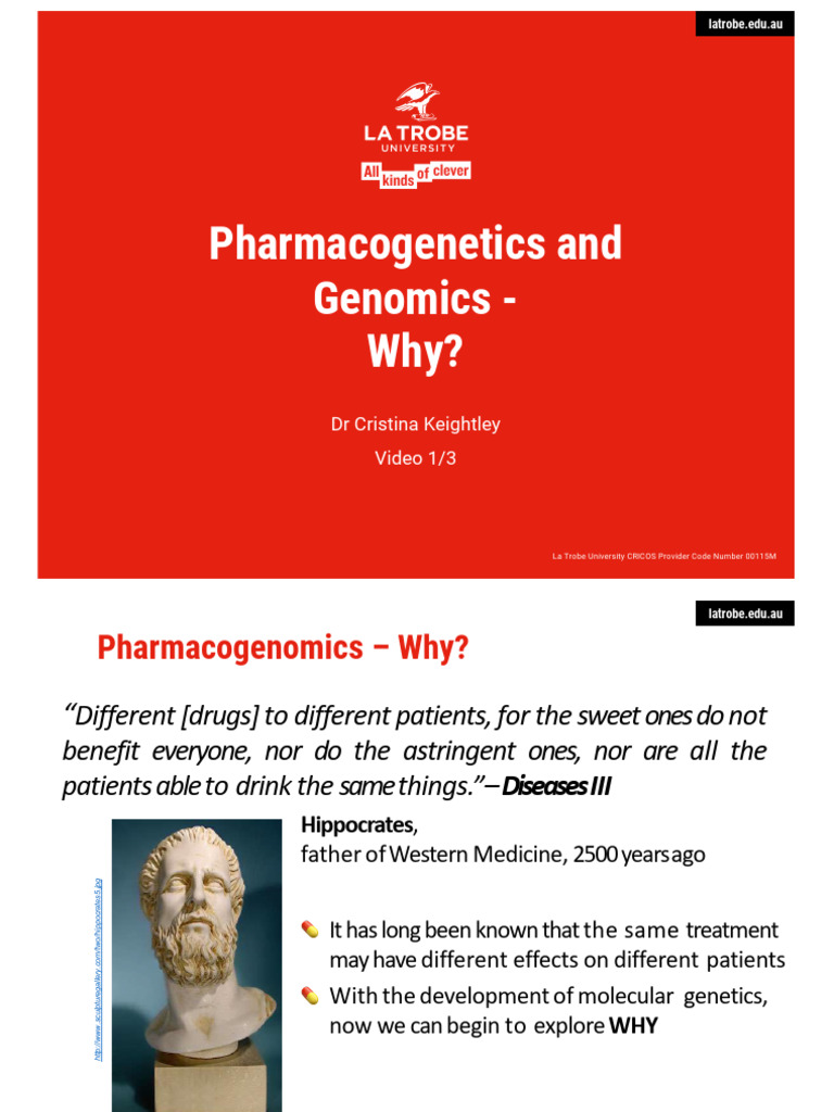 PHA2PGB Topic1 Video 1 3 Why PGX Slides MCK | PDF | Pharmacogenomics ...
