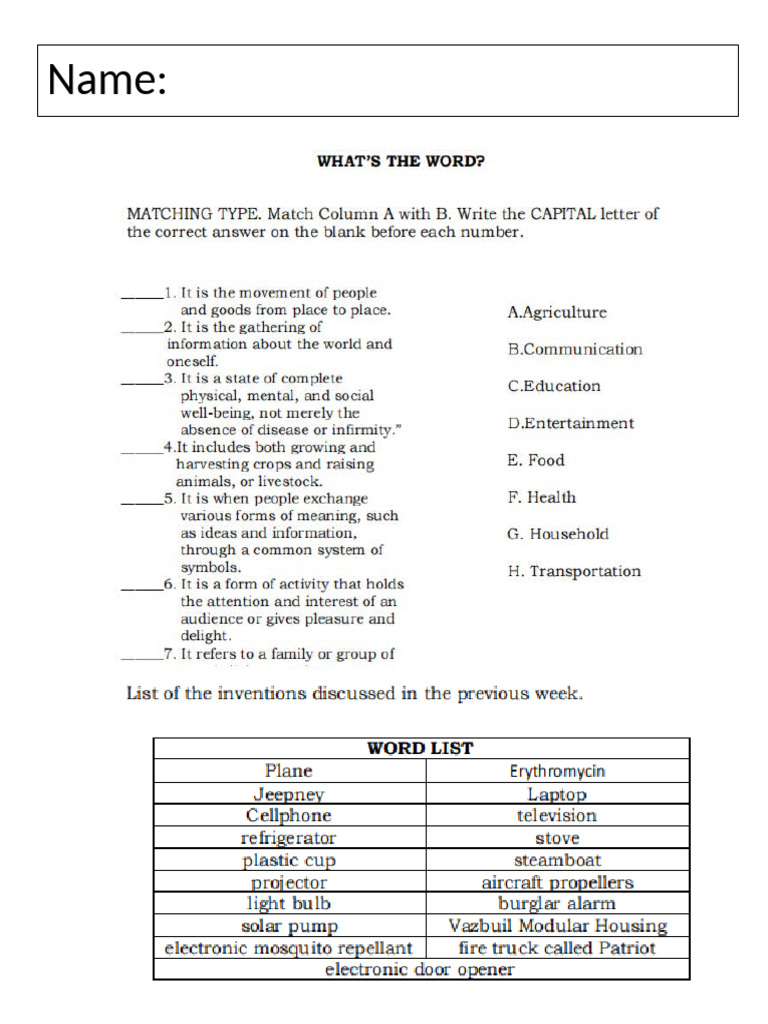 Science 4 Week 2 Activity | PDF